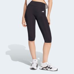 Trainingstights adidas Performance "OPT ESS CAPRI", Damen, Gr. XXL, N-Gr, schwarz, normal, gr., Obermaterial: 85% Polyester, 15% Elasthan, 3/4-L&auml;nge, Hosen