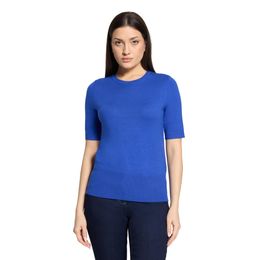 Kurzarmshirt Betty Barclay "Damen kurzarm", Damen, Gr. 36, blau (adria blau), Strick, Obermaterial: 55% Viskose, 30% Polyester, 15% Polyamid, Basic, figurumspielend normal, Rundhals, Shirts