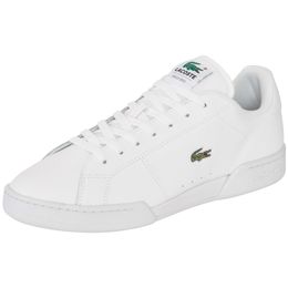 Sneaker Lacoste "CARNABY CUP", Herren, Gr. 43, wht, wht, Leder, Synthetik, Schuhe Sneaker