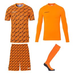 Sportanzug Uhlsport "Torwart-Sets Progressive", Herren, Gr. S, orange (fluo orange, schwarz), Obermaterial: 100% Polyester Pol. recyc.., Sportanz&uuml;ge