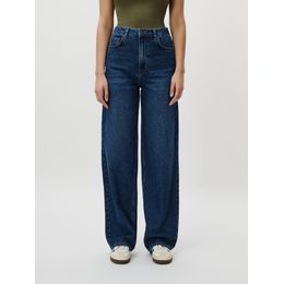 Straight-Jeans LEGER "Cleo Tall, LeGer by Lena Gercke", Damen, Gr. 38, N-Gr, dunkelblau denim, Denim/Jeans, Obermaterial: 100% Baumwolle, unifarben, regular fit lang, Jeans Straight-Jeans, Regular fit mit praktischen Taschen