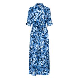 Midikleid Kaffe "Kleid KAvelana", Damen, Gr. 34, N-Gr, blau blurry leafs, Obermaterial: 100% Viskose LENZING ECOVERO CV LenzEcov., Kleider Midikleid