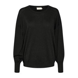 Strickpullover Kaffe "Strickpullover KAregina", Damen, Gr. S, schwarz (schwarz deep), Obermaterial: 70% Viskose CV. 20% Nylon NY. 10% Polyester PES., Pullover Strickpullover
