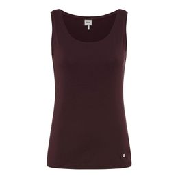Kurzarmshirt Brax "Style SILVY", Damen, Gr. 34, braun (dunkellila), 47% Baumwolle, 47% Modal, 6% Elasthan, Rundhals, Shirts