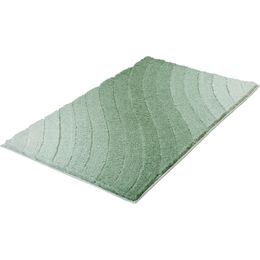 Badematte Kleine Wolke "Tender" Gr. 1, gr&uuml;n (schilfgr&uuml;n), H:20mm, Polyester, Badematten, Badematte, Badteppich, Wellen Design, mit Farbverlauf, Hoch-Tief Effekt, waschbar