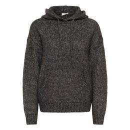 Strickpullover Kaffe "Strickpullover KAuma", Damen, Gr. L, grau (dunkelgrau melange), Obermaterial: 47% Polyacryl PAN. 35% Polyester PES. 13% Polyamid PA. 5% Wolle mw., Pullover Strickpullover
