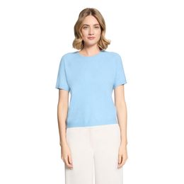 Kurzarmshirt Vera Mont "Damen mit Rundhalsausschnitt", Damen, Gr. L, soft sky, Feinstrick, Obermaterial: 63% Polyacryl, 25% Polyamid, 8% Wolle, 4% Elasthan, regular fit normal, Rundhals, Shirts