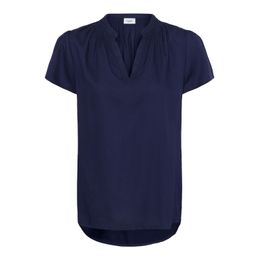 Kurzarmbluse Saint Tropez "Kurzarm-Bluse BrittaSZ", Damen, Gr. S, dunkelblau denim, Obermaterial: 100% Viskose Birla Livaeco CV Livaeco., Blusen