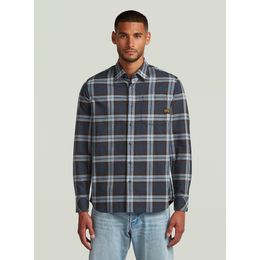 G-Star Raw G-STAR Herren Langarmshirt "Bristum 2.0 Slim Hemd"ash blau toby check, Gr. M, Obermaterial: 100% Baumwolle, Shirts