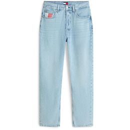 Mom-Jeans Tommy Jeans "MOM JEAN UH TPR RW", Damen, Gr. 33, L&auml;nge 28, denim light, Denim/Jeans, Obermaterial: 100% Baumwolle, gerade, unten schmal lang, Jeans, Ultra High Waist, Tapered Fit