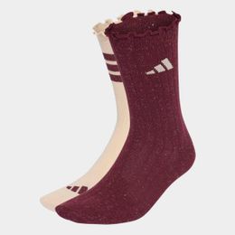 Funktionssocken adidas Performance "GLOW SOCK 2PP", Damen, Gr. M (40/42), crystal linen, maroon, Obermaterial: 55% Baumwolle, 36% Polyester, 3% Modal, 3% Polyamid, 2% Elasthan, 1% Polyethylen, Socken
