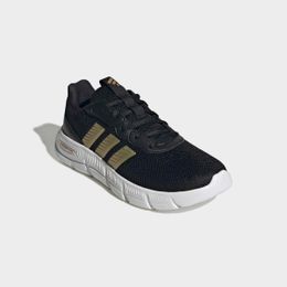 Walkingschuh adidas Sportswear "CLOUDFOAM FLEX - LACES", Damen, Gr. 36, core schwarz, gold metallic, core wei&szlig;, Textil, Schuhe Walkingschuh