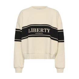 Sweatshirt Kaffe "Sweatshirt KAassia", Damen, Gr. L, beige (turtledove), Obermaterial: 85% Baumwolle CO. 15% Polyester PES., Sweatshirts Sweatshirt