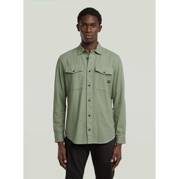 G-Star Raw Langarmshirt G-STAR "Marine Slim Hemd", Herren, Gr. XXL, lt orphus gd, Obermaterial: 50% Baumwolle, 50% Baumwolle, Shirts Langarmshirt