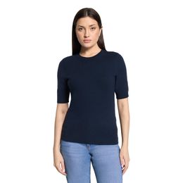Kurzarmshirt Betty Barclay "Damen kurzarm", Damen, Gr. 36, blau (dunkelblau), Strick, Obermaterial: 55% Viskose, 30% Polyester, 15% Polyamid, Basic, figurumspielend normal, Rundhals, Shirts