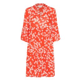 Midikleid Kaffe "Kleid KAhera", Damen, Gr. 38, N-Gr, rot (rot, chalk, rot petit fleur), Obermaterial: 100% Viskose LENZING ECOVERO CV LenzEcov., Kleider Midikleid