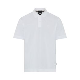 BOSS Herren Poloshirt "C-Parris 80"wei&szlig;100, Gr. M, unifarben, Jersey, Obermaterial: 100% Baumwolle, Shirts, Polokragen, reine Baumwolle, Regular Fit