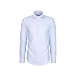 Businesshemd Seidensticker "Schwarze Rose", Herren, Gr. S (37), normale &Auml;rmell&auml;ngen, blau, 80% Polyamid, 20% Elastan, unifarben, slim fit, 2-Knopf-Manschette, Hemden, Slim 1/1 Kentkragen Uni