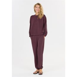 ENDURANCE ATHLECIA Sweathose ATHLECIA "Jillnana V2", Damen, Gr. 34, EURO-Gr&ouml;&szlig;en, dunkelrot, 51% Polyester, 44% Modal, 5% Elasthan, unifarben, lang, Hosen Sweathose, aus angenehm weichem Material