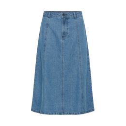 Midirock Kaffe "Rock KAvalena", Damen, Gr. 34, blau (blau denim), Obermaterial: 100% Baumwolle CO., R&ouml;cke