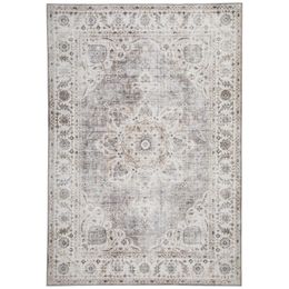 Novel Vintage-Teppich waschbar, Beige, Textil, rechteckig, 130x190 cm, Oeko-Tex&reg; Standard 100, f&uuml;r Fu&szlig;bodenheizung geeignet, rutschfest, in verschiedenen Gr&ouml;&szlig;en erh&auml;ltlich, feuchtraumgeeignet, waschbar, pflegeleicht, leicht zusammenrollbar, Teppiche & B&ouml;den, Teppiche, Vintage-Teppiche