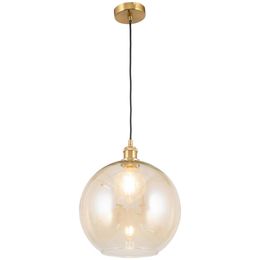 Novel H&auml;ngeleuchte, Bernstein, Metall, Glas, Vintage,Vintage, Kugel,Kugel, 137.5 cm, RoHS, ISO 9001, Bsci, CE, Lampen & Leuchten, Innenbeleuchtung, H&auml;ngelampen, Kugellampen