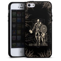 DeinDesign iPhone SE (2016-2019) Handy Silikon H&uuml;lle Case schwarz Handyh&uuml;lle Wikinger Vikings Tv Show Designs