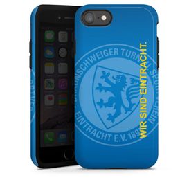 DeinDesign iPhone SE (2022) Handy Panzer Handyh&uuml;lle robuste Outdoor H&uuml;lle Schutzh&uuml;lle gl&auml;nzend Official Licensed Product Eintracht Braunschweig Statement Tough 