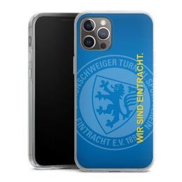 DeinDesign iPhone 12 Pro Max Handy Silikon H&uuml;lle Case transparent Handyh&uuml;lle Official Licensed Product Eintracht Braunschweig Statement Silikon Case