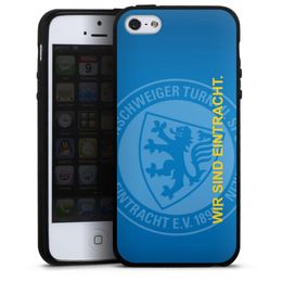 DeinDesign iPhone SE (2016-2019) Handy Silikon H&uuml;lle Case schwarz Handyh&uuml;lle Official Licensed Product Statement Eintracht Braunschweig