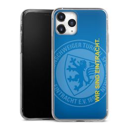 DeinDesign iPhone 11 Pro Handy Slim Case Silikon Handyh&uuml;lle transparent H&uuml;lle extra d&uuml;nn Official Licensed Product Statement Eintracht Braunschweig Silikon Slim 
