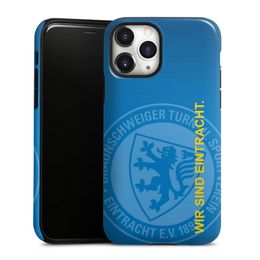 DeinDesign iPhone 11 Pro Handy Panzer Handyh&uuml;lle robuste Outdoor H&uuml;lle Schutzh&uuml;lle gl&auml;nzend Official Licensed Product Statement Eintracht Braunschweig Tough Case