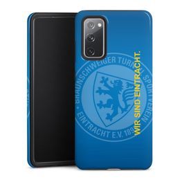 DeinDesign Galaxy S20 FE 5G Handy Panzer Handyh&uuml;lle robuste Outdoor H&uuml;lle Schutzh&uuml;lle gl&auml;nzend Official Licensed Product Statement Eintracht Braunschweig Tough 
