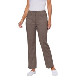 Damen Hose mit krempelbaren Beinen dunkeltaupe, Gr&ouml;&szlig;e 20