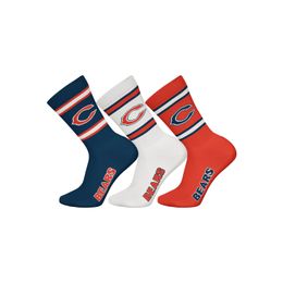 Kurzsocken NFL "Socken NFL 3Pack Crew Socks 3er Pack", Herren, Gr. 39-42, bunt (chicago bears), Obermaterial: 58% Baumwolle CO. 39% Polyester PES. 3% Elasthan EL., Socken