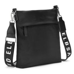 Umh&auml;ngetasche ELBSAND "Schultertasche", Damen, Gr. B/H/T: 23cm x 25cm x 4cm, schwarz, Stoff, Textil, unifarben, Taschen Umh&auml;ngetasche, Minibag, Handtasche, Crossbody Bag VEGAN