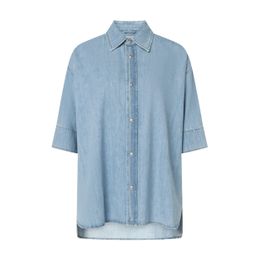 JOOP! Hemdbluse JOOP "Uma", Damen, Gr. M, lt, pastel blau, Denim/Jeans, Obermaterial: 100% Baumwolle, unifarben, oversize Po-bedeckend, 1-Knopf-Manschette mit Schlitz, Blusen Hemdbluse, in Denim-Qualit&auml;t