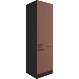 Hochschrank Optifit "Palma", rot (rostrot, anthrazit), B:60cm H:206,8cm T:60cm, Holzwerkstoff, Schr&auml;nke, Hochschrank, Breite 60 cm, H&ouml;he 206,8 cm, 5 F&auml;cher