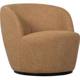 Drehsessel Woood "Serra mit Gewebtem Bezug und Drehmechanismus B 70 x T 77 x H 68 cm", gelb (curry), B:70cm H:68cm T:77cm, Sessel, Drehsessel, in jede Richtung drehbar, runde Form, H 68 cm x B 70 cm
