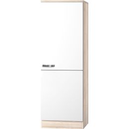 Hochschrank Optifit "Faro", wei&szlig; (wei&szlig; glanz), B:60cm H:174,4cm T:57,1cm, Schr&auml;nke, Hochschrank, mit Metallgriff, Breite 60 cm