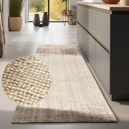 Teppich Hanse Home "Jaipur Juteteppich, als L&auml;ufer und in Rund", beige (naturwei&szlig;), B:80cm H:10mm L:200cm, Jute, Teppiche, Teppich, 100% Naturfaser, Wohnzimmer, Esszimmer, Schlafzimmer, GRS