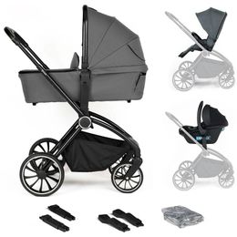 Kombi-Kinderwagen BABYGO "Harmony 3in1", Kinder, grau, Aluminium, Polyester, Kinderwagen, inkl. Babyschale mit Adaptern