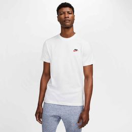 T-Shirt Nike Sportswear "M NSW CLUB TEE", Herren, Gr. 3XL, wei&szlig; (wei&szlig;, schwarz), Jersey, Obermaterial: 100% Baumwolle, regular fit normal, Rundhals, Shirts T-Shirt, Regular Fit, Kurzarm, Rundhalsausschnitt