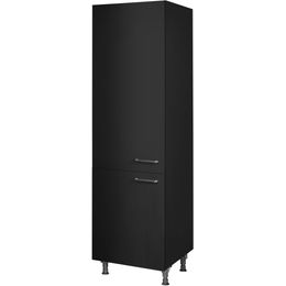 Hochschrank Nobilia "Touch", Ausrichtung w&auml;hlbar, mit zwei T&uuml;ren, vormontiert", schwarz (front: lacklaminat schwarz supermatt, korpus: schwarz), B:60cm H:216,6cm T:58,3cm, Schr&auml;nke, Hochschrank, Breite/H&ouml;he: 60/216,6 cm