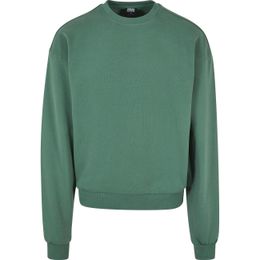 Rundhalspullover Urban Classics "Urban Classics Herren Ultra Heavy Crew", Herren, Gr. S, leaf, 100% Baumwolle, unifarben, oversize, Rundhals, Pullover Rundhalspullover