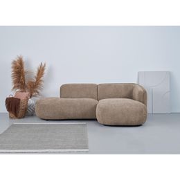Ecksofa Home Affaire "OSTRUP Rundsofa, L-Form, Naturt&ouml;ne, Boucle oder Chenille", grau (taupe), B:278cm H:73cm T:152cm, 100% Polyester, Sofas, Ecksofa, Breite 278 cm, organische Form mit sanften Rundungen