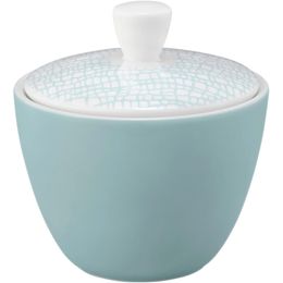 Zuckerdose Seltmann Weiden "Life Fashion", blau (gr&uuml;n chic, wei&szlig;), B:9,8cm H:10,2cm L:9,8cm &Oslash;:9,8cm, Porzellan, Lebensmittelaufbewahrungsbeh&auml;lter, Zuckerdose, Fassungsverm&ouml;gen 0,26 Liter