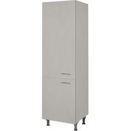 Hochschrank Nobilia "Touch", Ausrichtung w&auml;hlbar, mit zwei T&uuml;ren, vormontiert", grau (front: lacklaminat steingrau supermatt, korpus: steingrau), B:60cm H:216,6cm T:58,3cm, Schr&auml;nke, Hochschrank, Breite/H&ouml;he: 60/216,6 cm