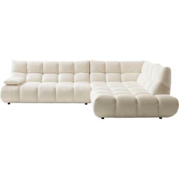 Ecksofa Home Affaire "Graceland, mit klappbarer Armlehne, Breite 324 cm", wei&szlig;, B:324cm H:85cm T:211cm, 100% Polyester, Sofas, Ecksofa, mit eleganter Steppung, Rundumbezug & weicher Polsterung