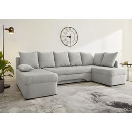 Jockenh&ouml;fer Wohnlandschaft JOCKENH&Ouml;FER GRUPPE "U-Form, B: 260 cm", grau (hellgrau 485, 29), B:260cm T:85cm, Korpus: 100% Polyester;Kissen: 100% Polyester, Sofas, Wohnlandschaft, mit Bettfunktion & Bettkasten